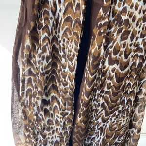 Banana Republic | Accessories | Leopard Print Fringe Scarf 0 Cotton ...